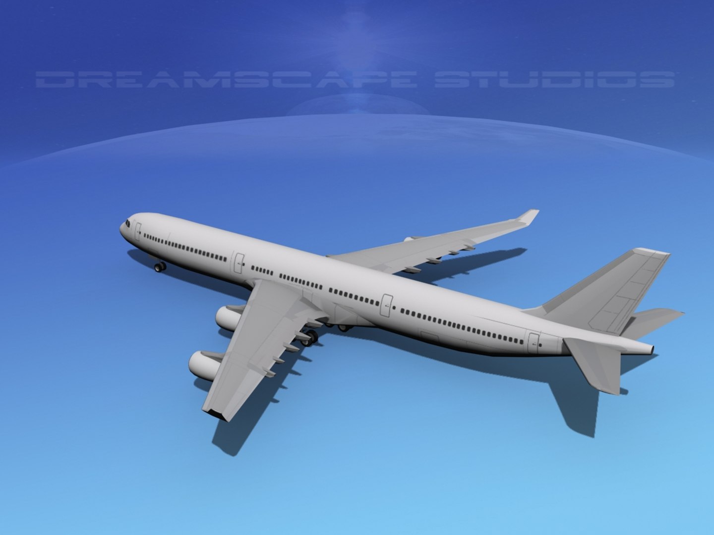 3d model a340-600 airbus a340