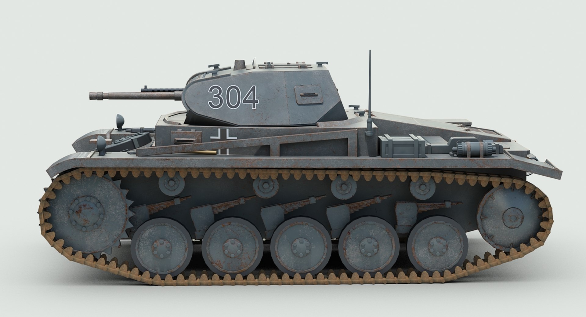 3d 3ds German Ww2 Panzer 2 Tank