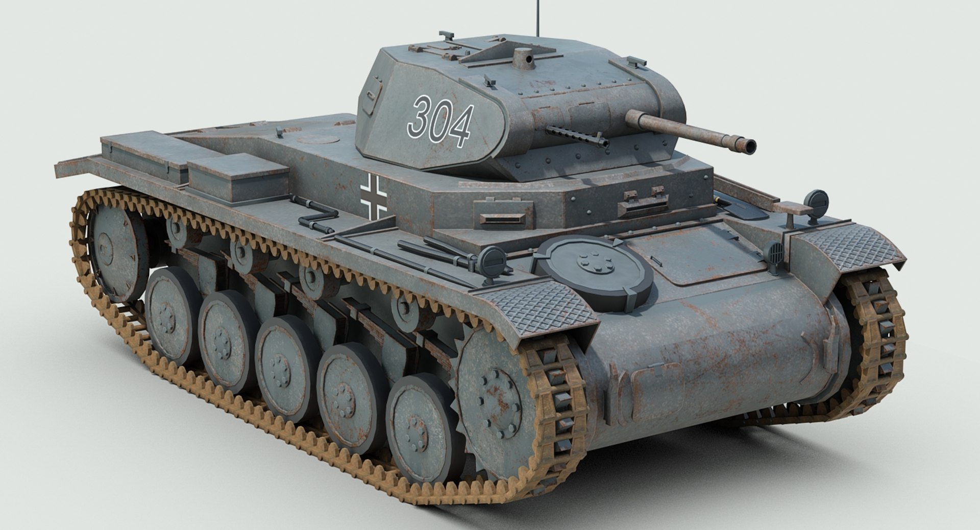 3d 3ds German Ww2 Panzer 2 Tank