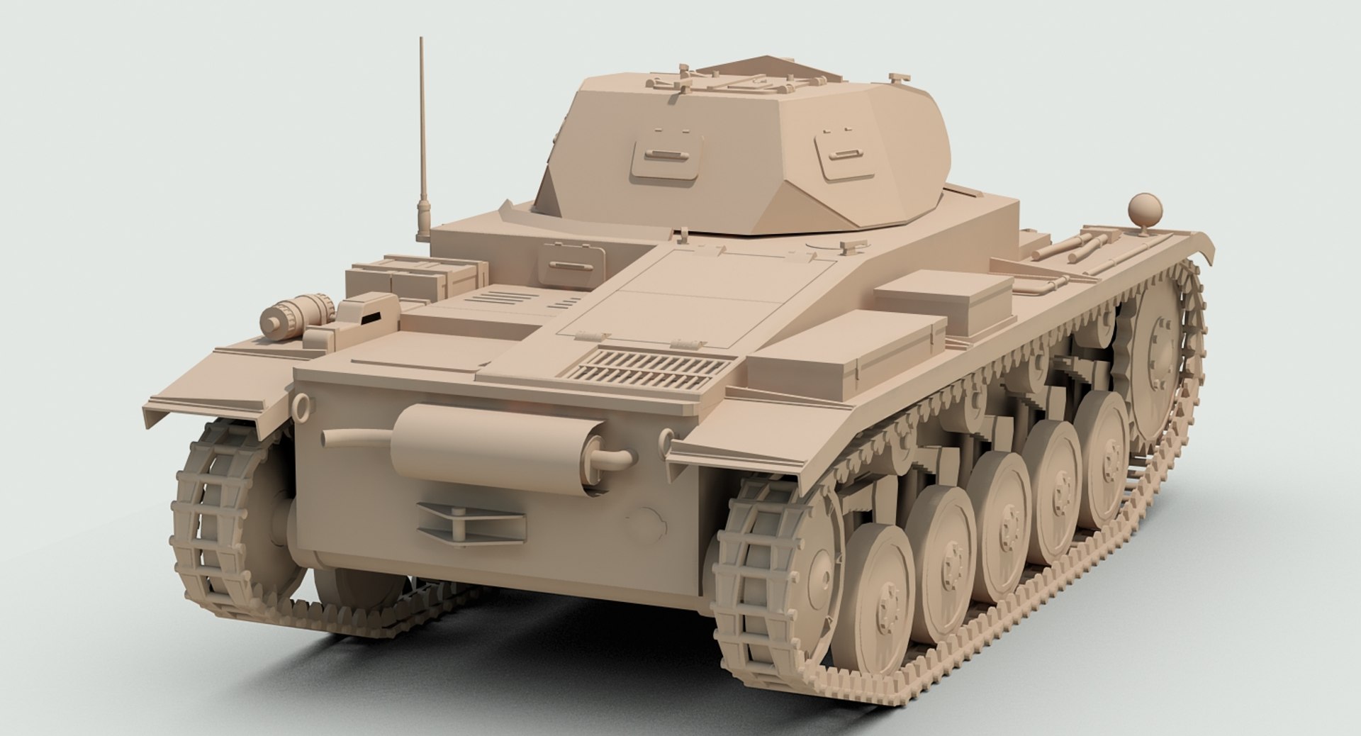 3d 3ds German Ww2 Panzer 2 Tank