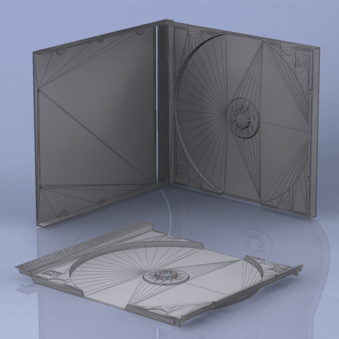 3d max compact disc case cd box