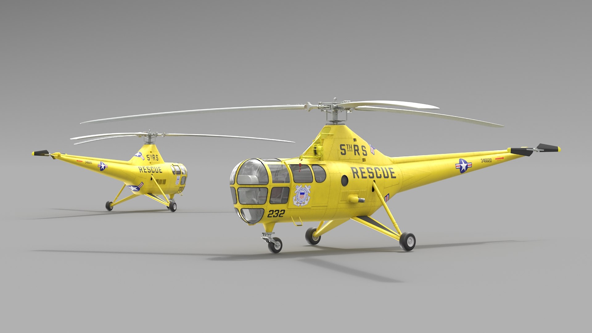 3D Search And Rescue Helicopter Sikorsky H-5 - TurboSquid 2302593