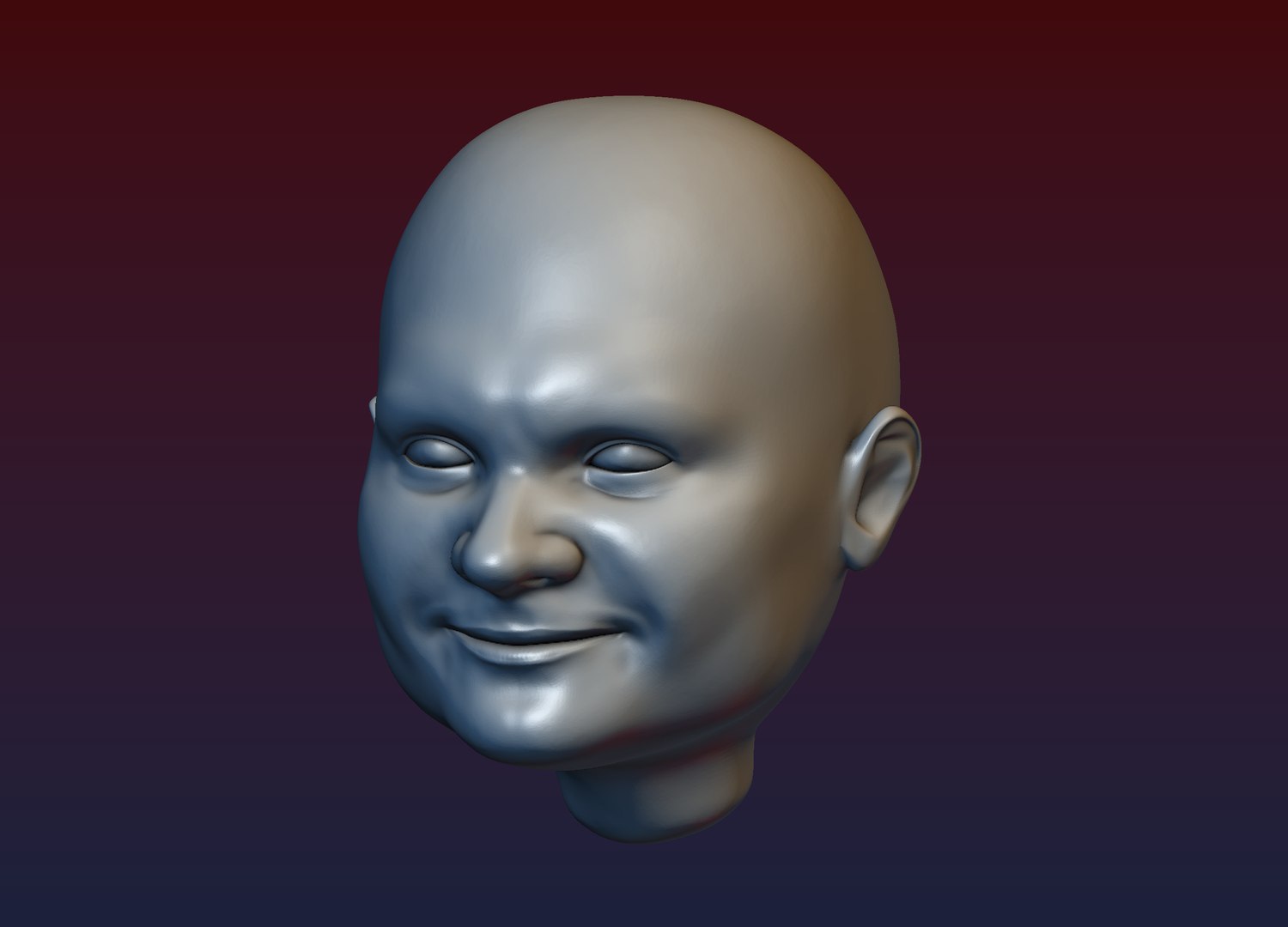 Male Head 5 Bald Head 3D Model - TurboSquid 1889193
