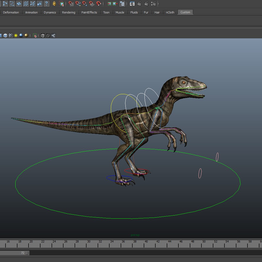3d Model Of Rigged Velociraptor Animation Raptor