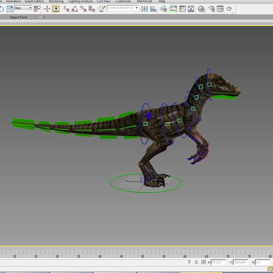3d Model Of Rigged Velociraptor Animation Raptor