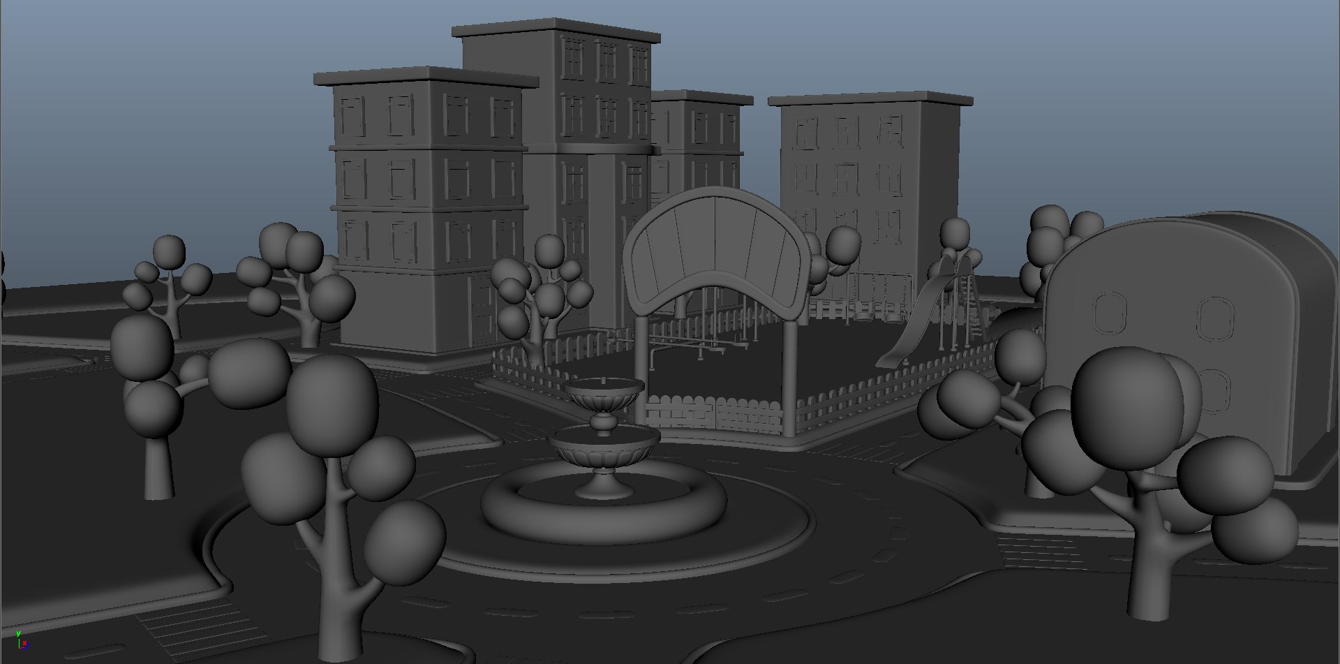3D model cartoon city exterior - TurboSquid 1281902