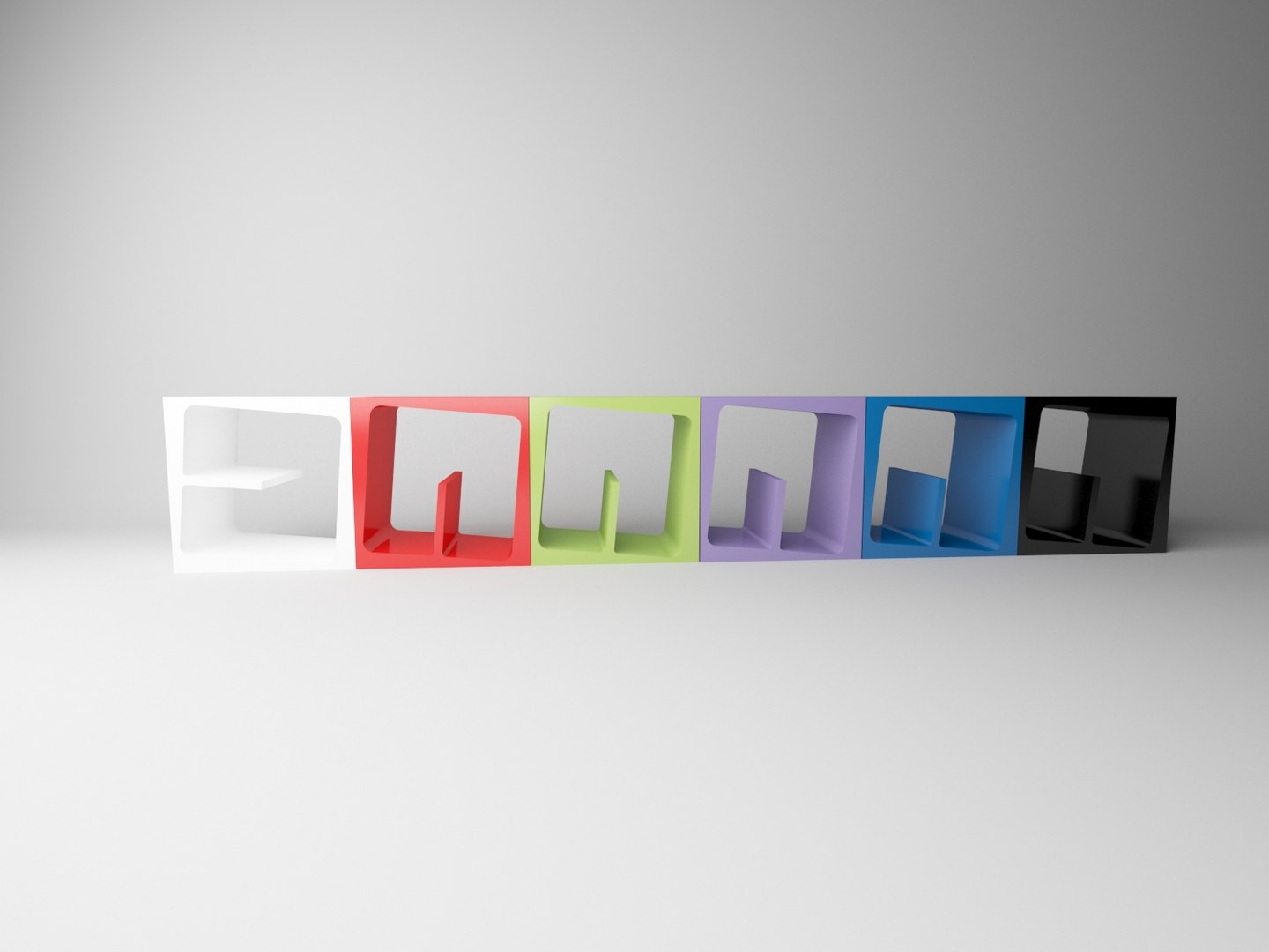 3D colorful bookcase model - TurboSquid 1395869