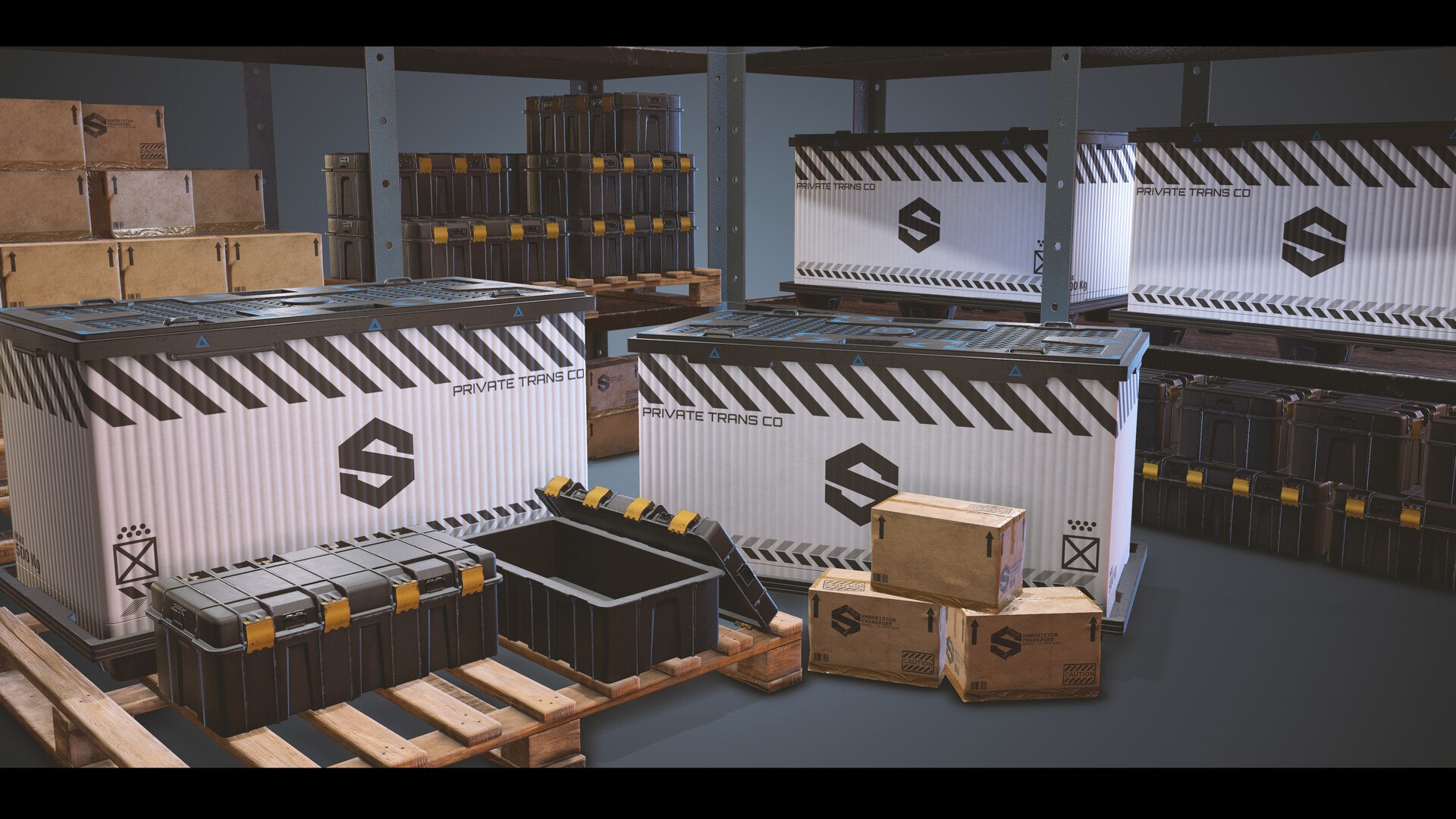 3D GameReady - Boxes - Shelf And A Pallet Model - TurboSquid 1762679