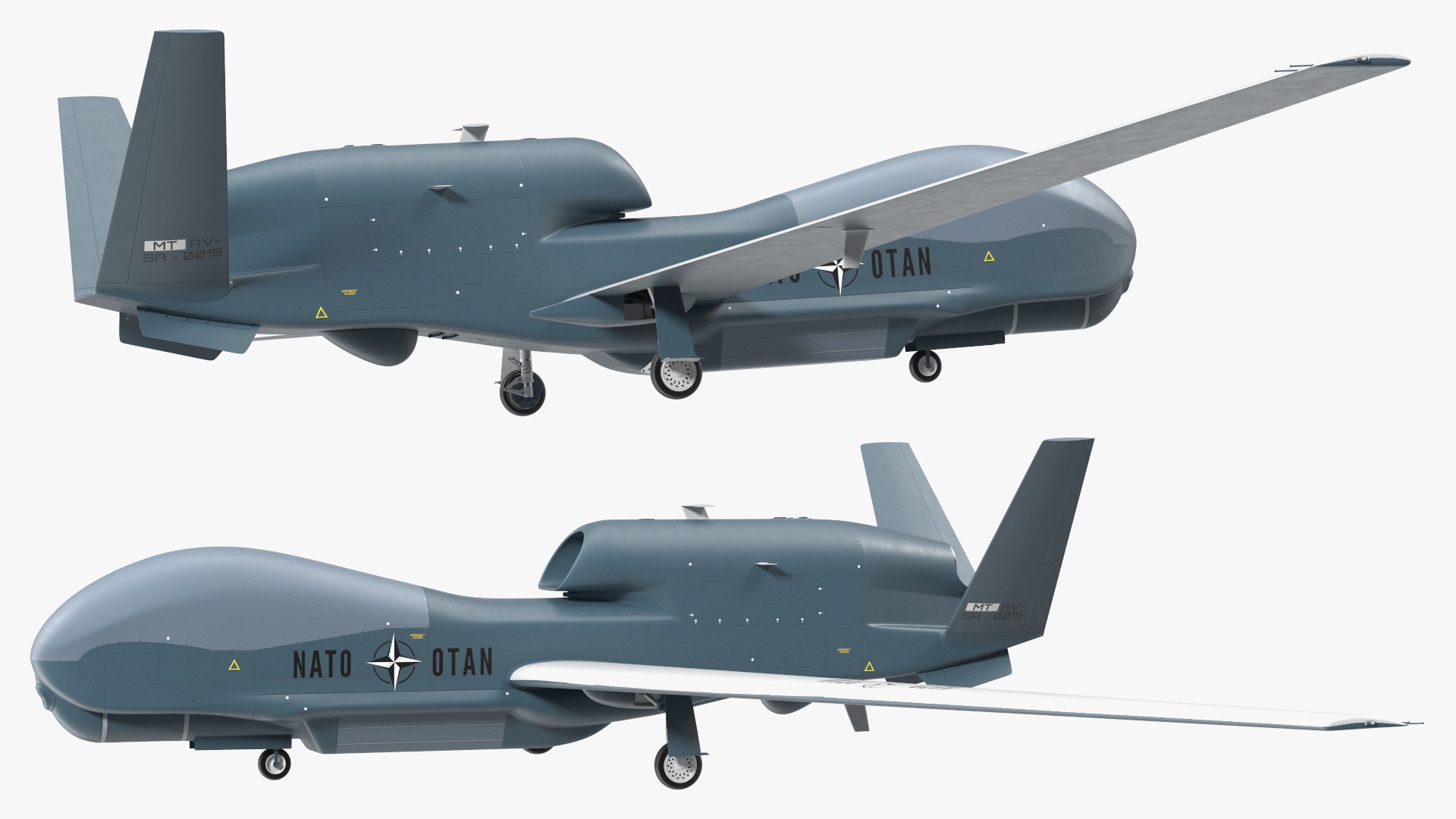 RQ-4D Phoenix Global Hawk Drone Rigged for Maya 3D model - TurboSquid ...