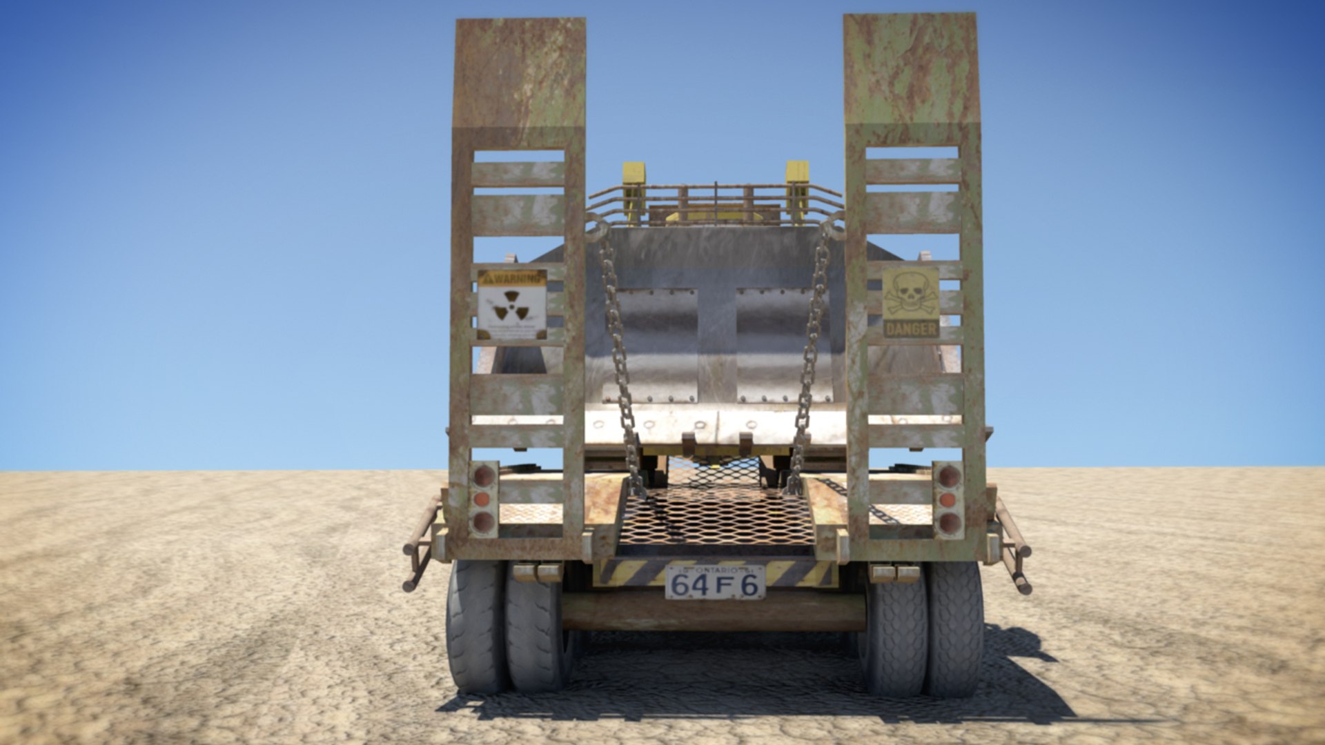 Trailer Bulldozer 3d Obj