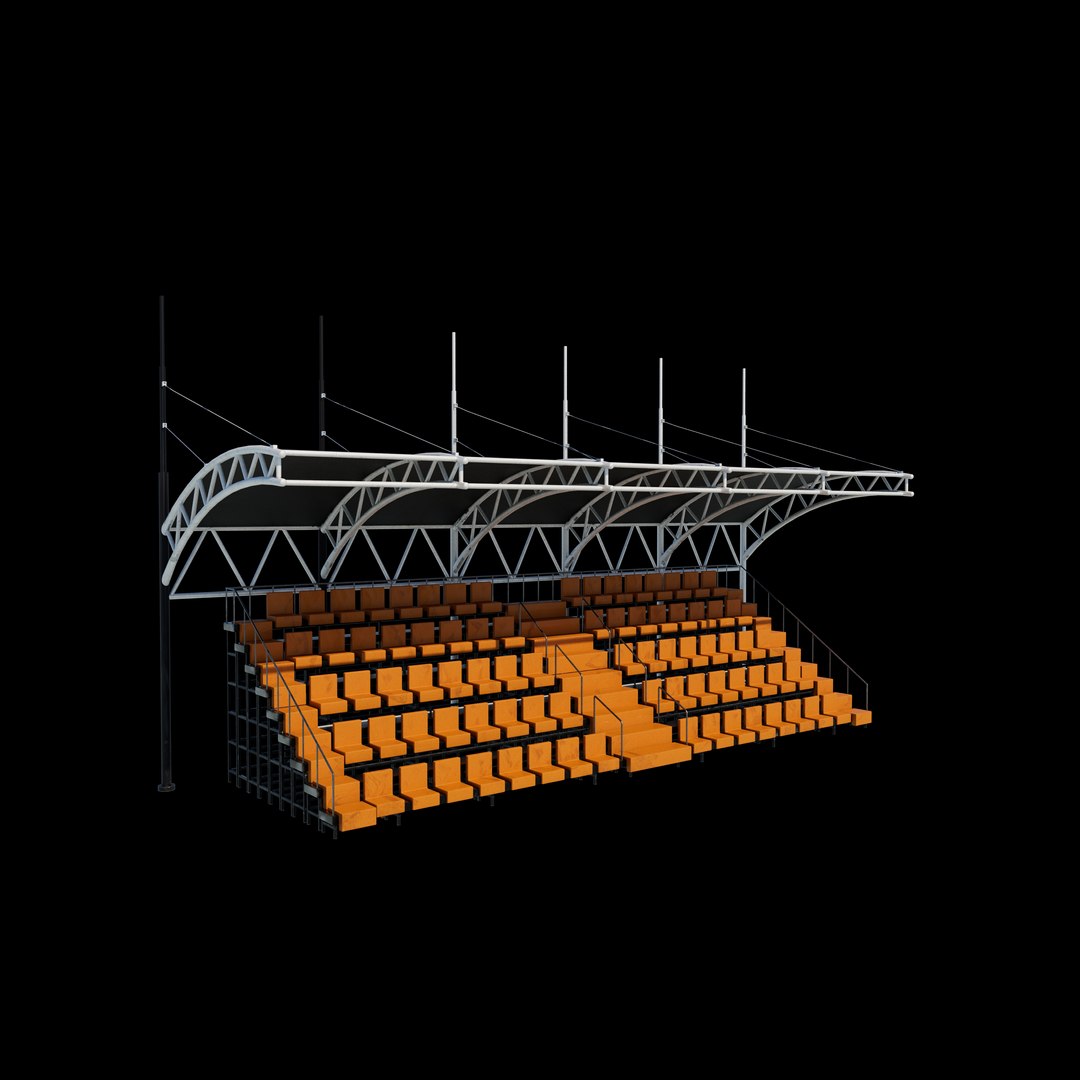3D Bleacher With Canopy Shade 3D Model - TurboSquid 2391048