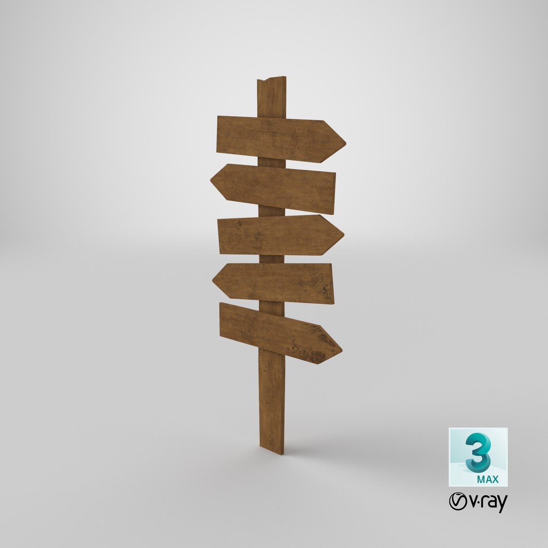 Wood sign 3D - TurboSquid 1614670