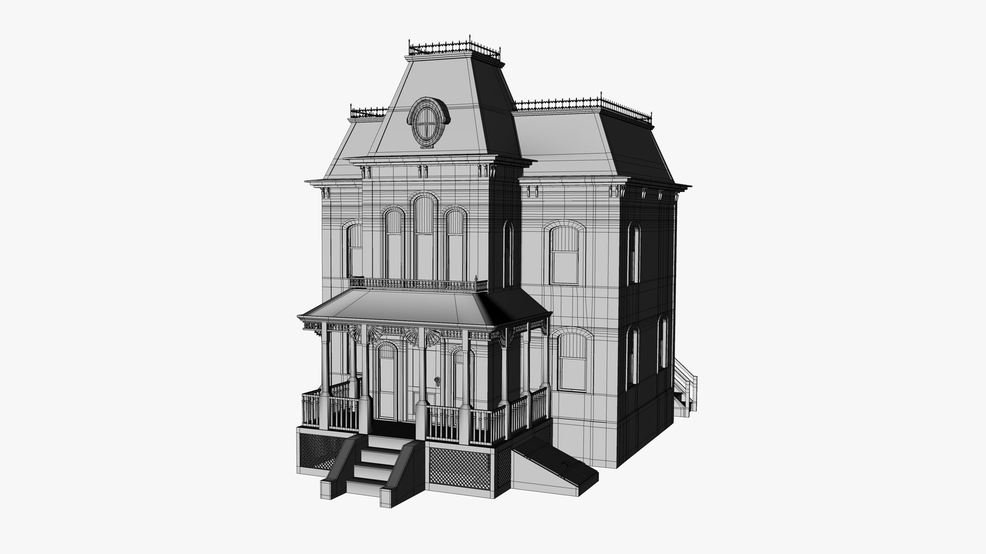 realistic bates mansion 3d model