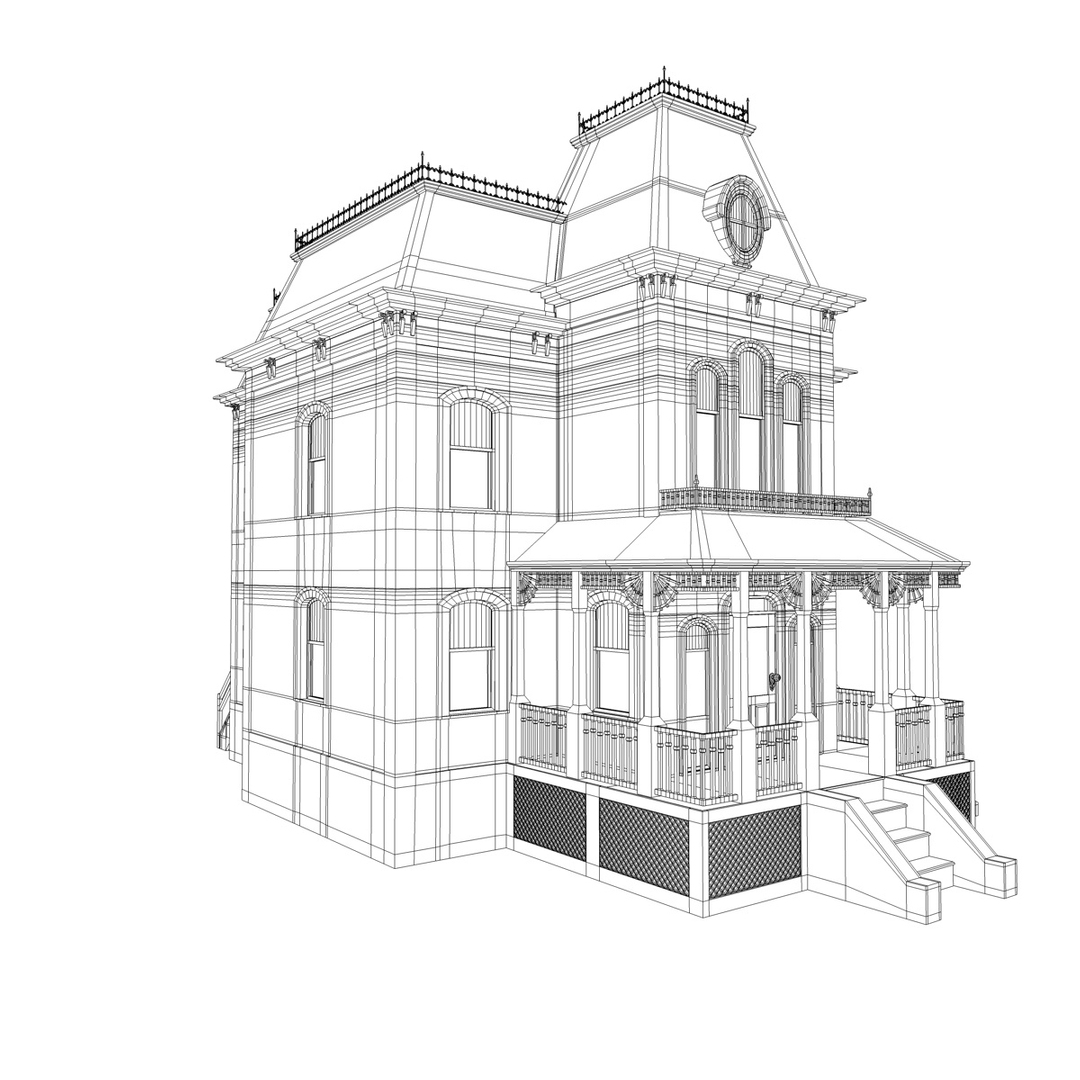 realistic bates mansion 3d model