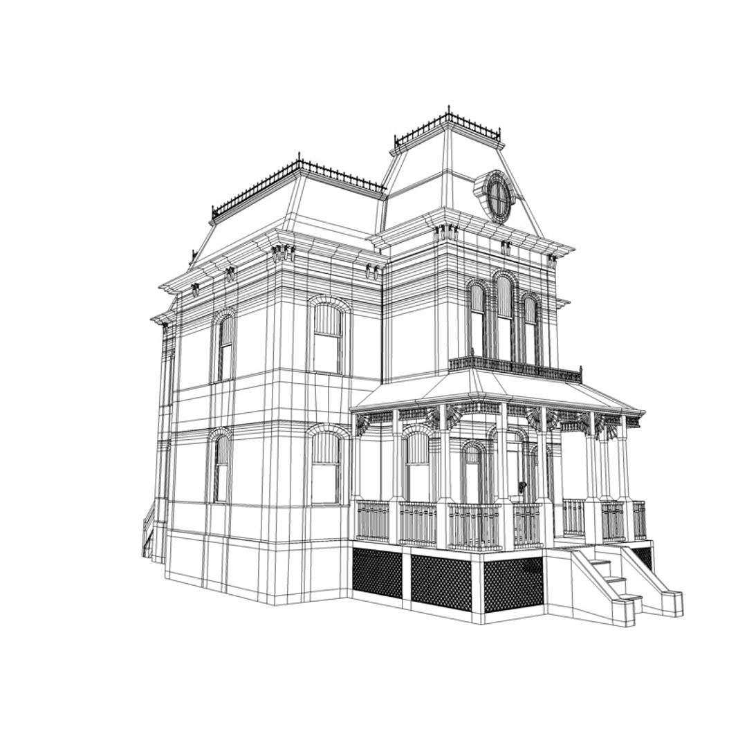 realistic bates mansion 3d model