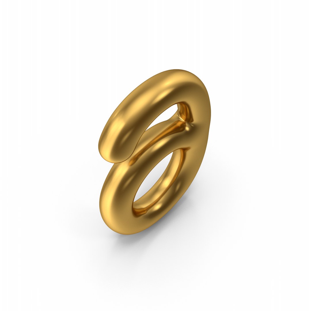 Number 6 Gold 3D - TurboSquid 1866338
