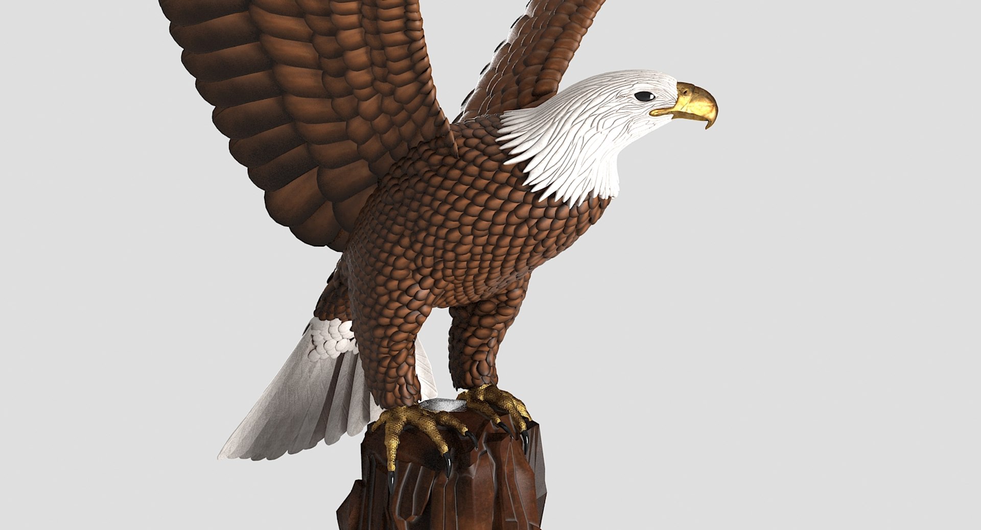 3d Model Realistic Eagle Sculpture