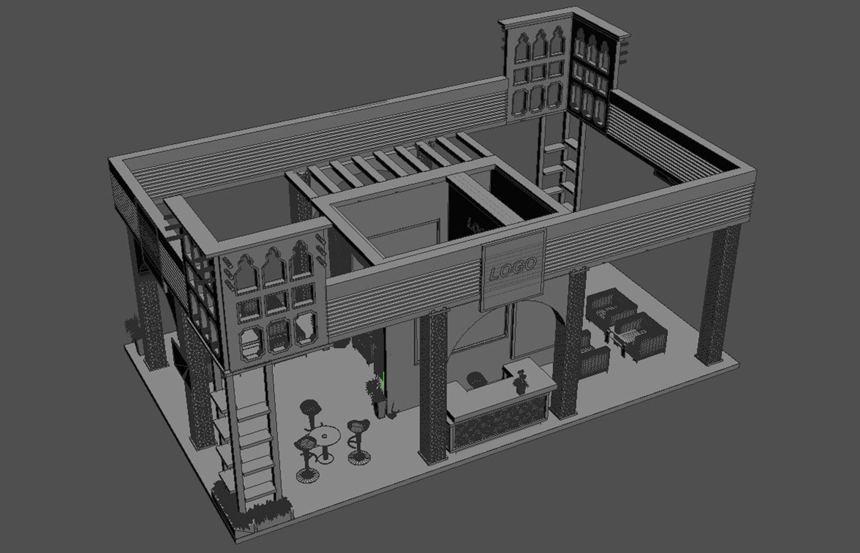 Exhibition Stand-arabic Style 3D Model - TurboSquid 1626385