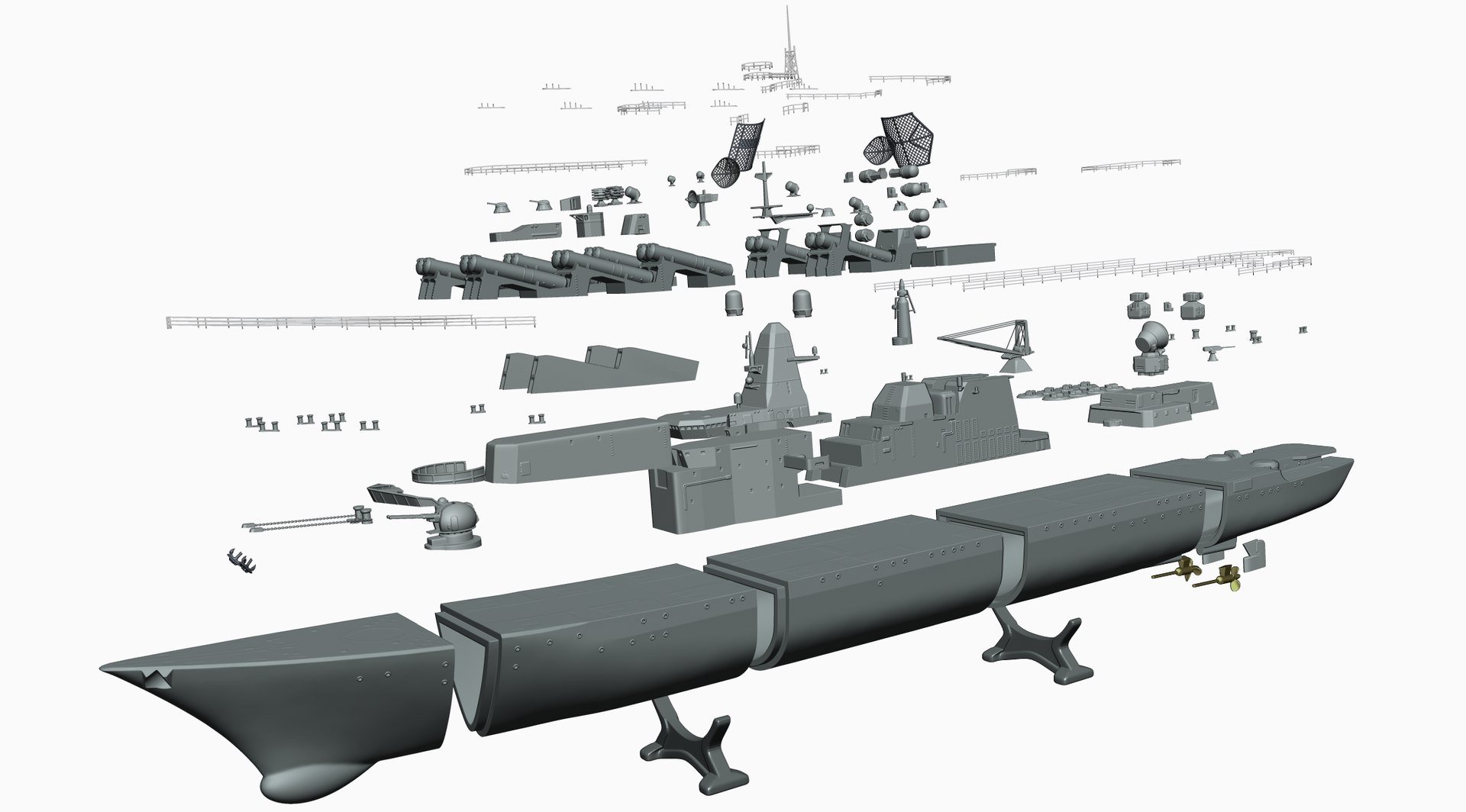 3D Warship Moskva For 3d Print - TurboSquid 2322602