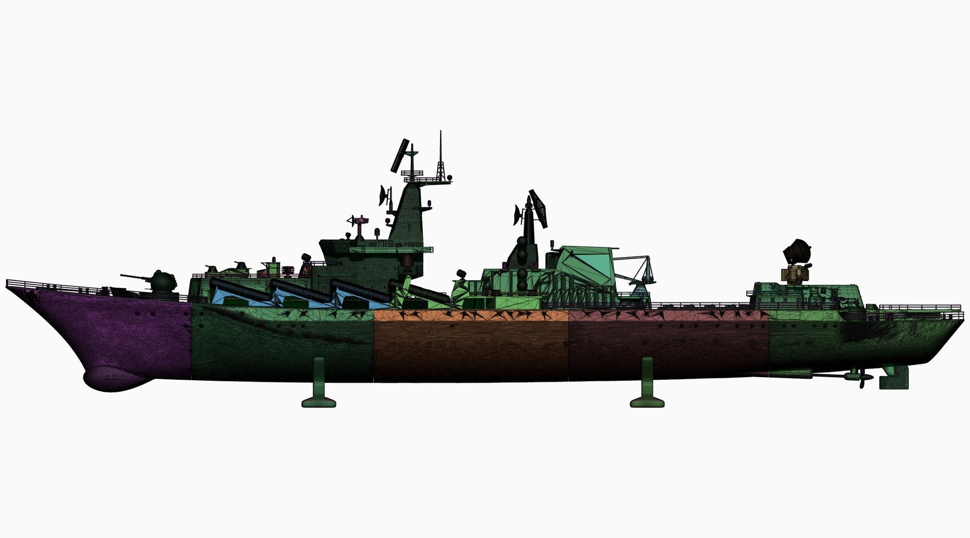 3D Warship Moskva For 3d Print - TurboSquid 2322602