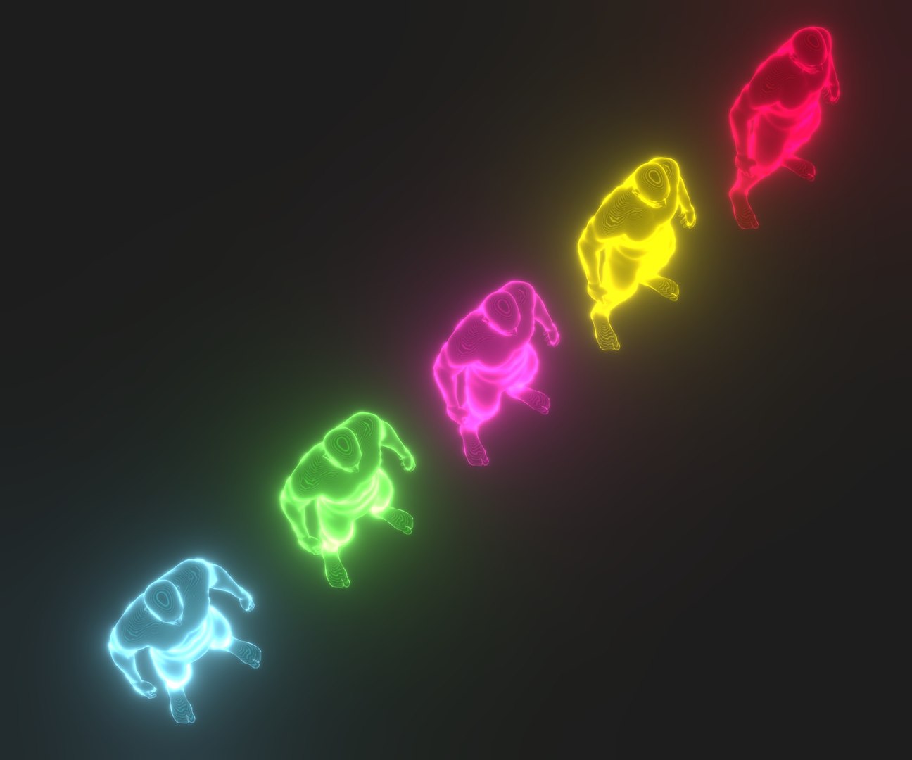 Animated Human Hologram Male And Female 3d Model 28 Animations Model Turbosquid 2097925