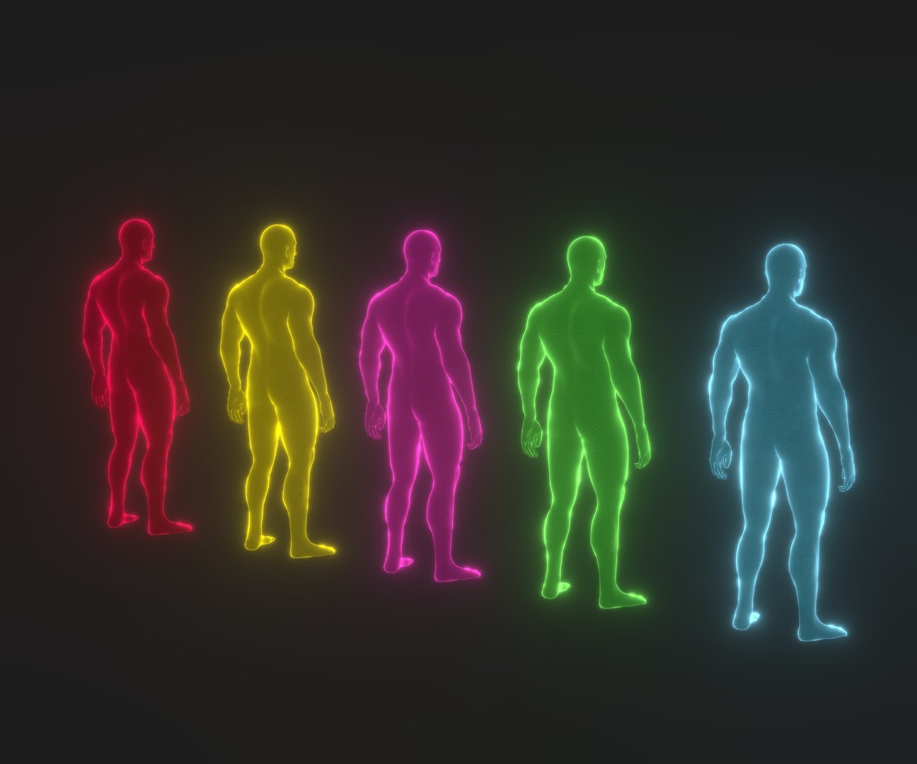 Animated Human Hologram Male And Female 3D Model 28 Animations Model ...