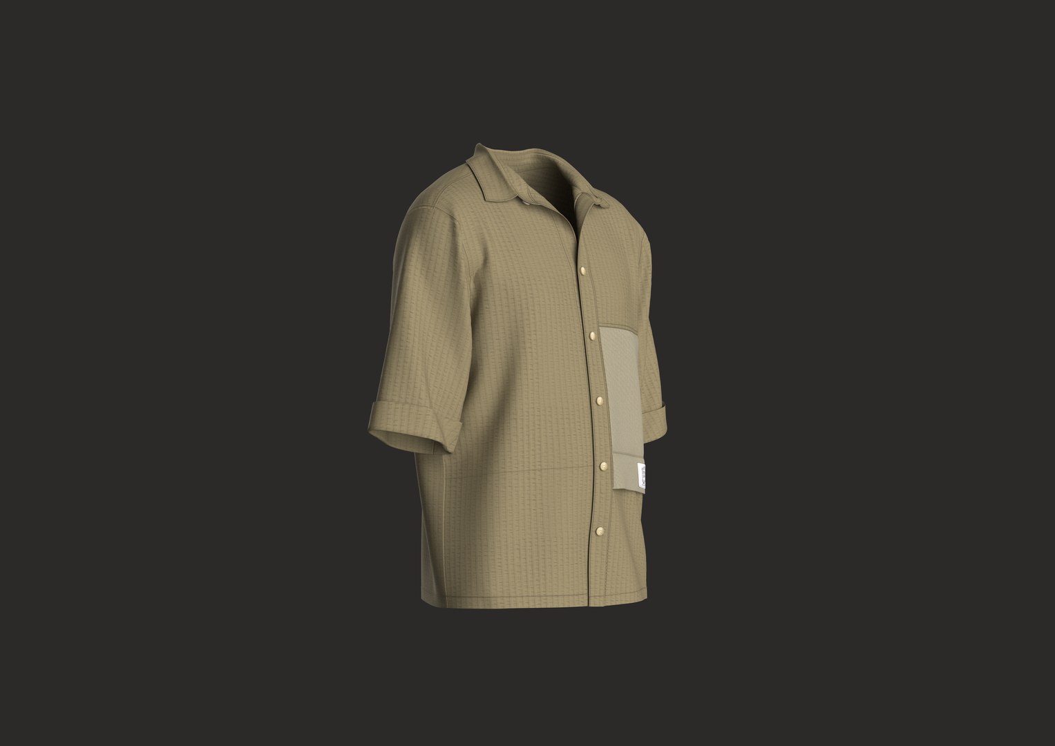3D Mens Shirt With Texture Fabric With Cut And Sew Details - TurboSquid ...