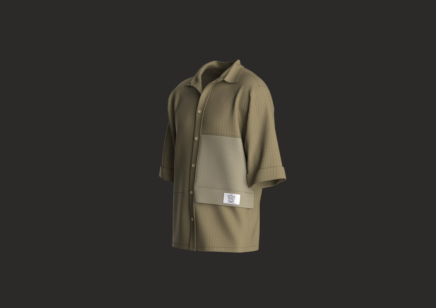 3D Mens Shirt With Texture Fabric With Cut And Sew Details - TurboSquid ...