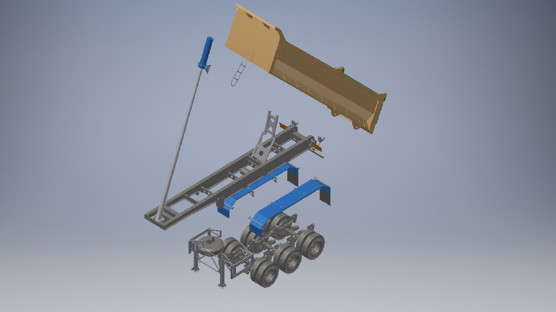 Dumping Semi Trailer Assembly 3D Model - TurboSquid 2226381