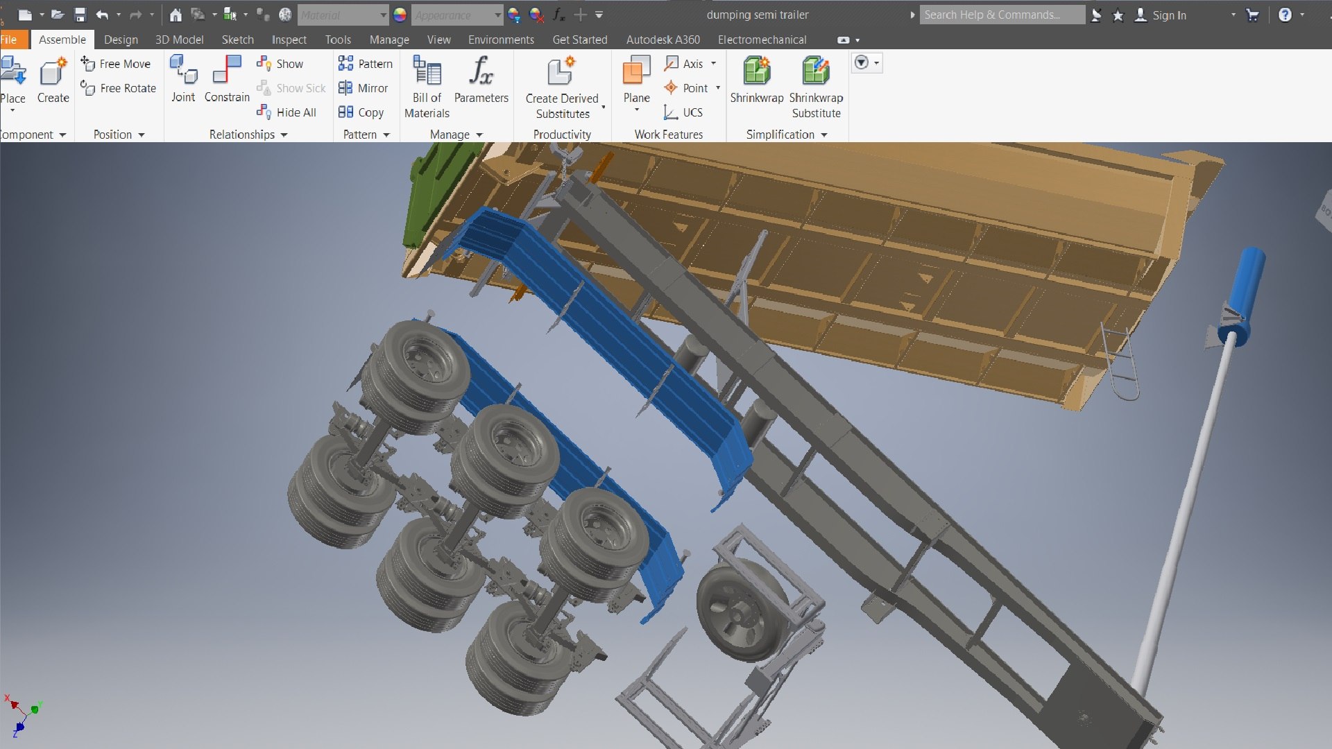 Dumping Semi Trailer Assembly 3D Model - TurboSquid 2226381