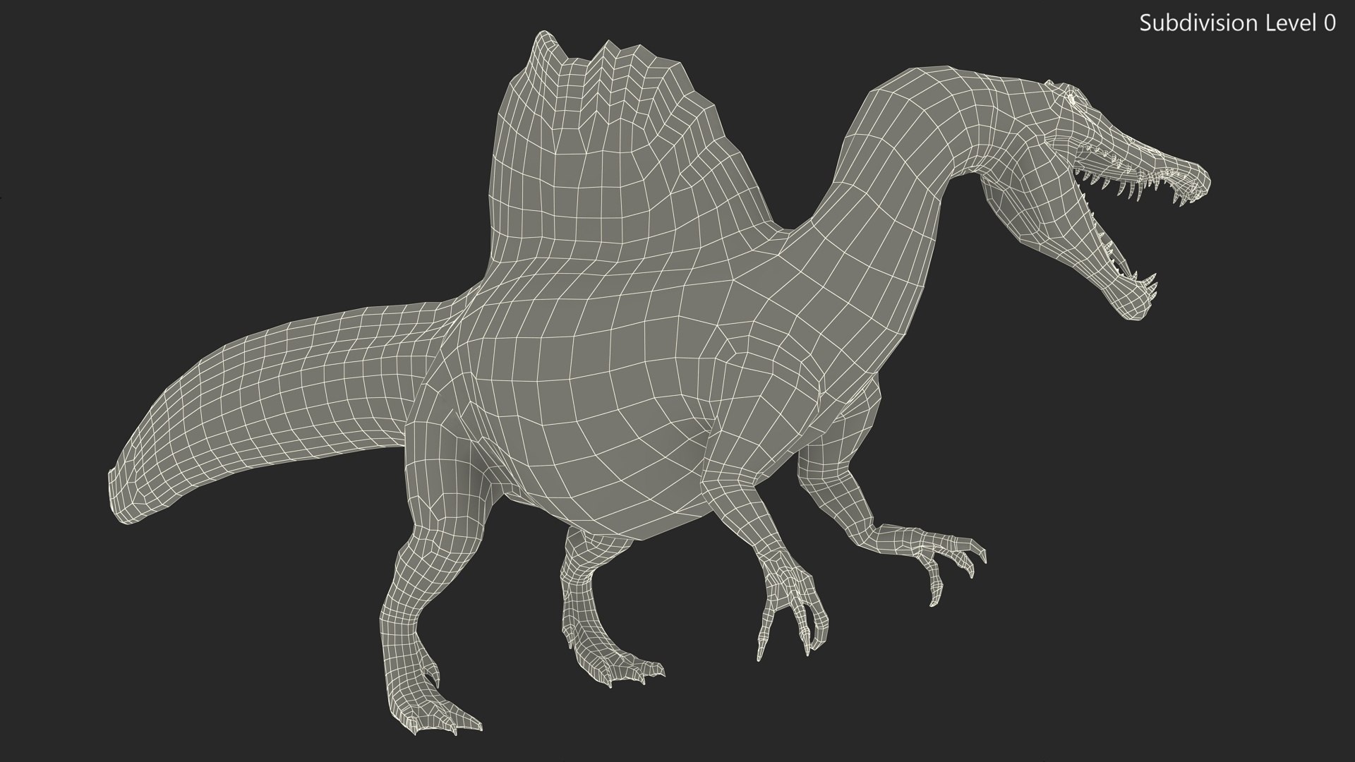 3D Spinosaurus Dinosaur Yellow Roaring Pose Model - TurboSquid 2267073