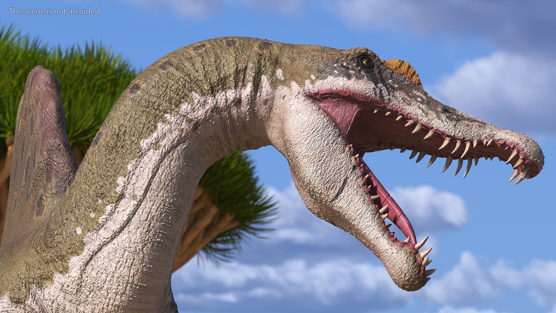 3D Spinosaurus Dinosaur Yellow Roaring Pose Model - TurboSquid 2267073