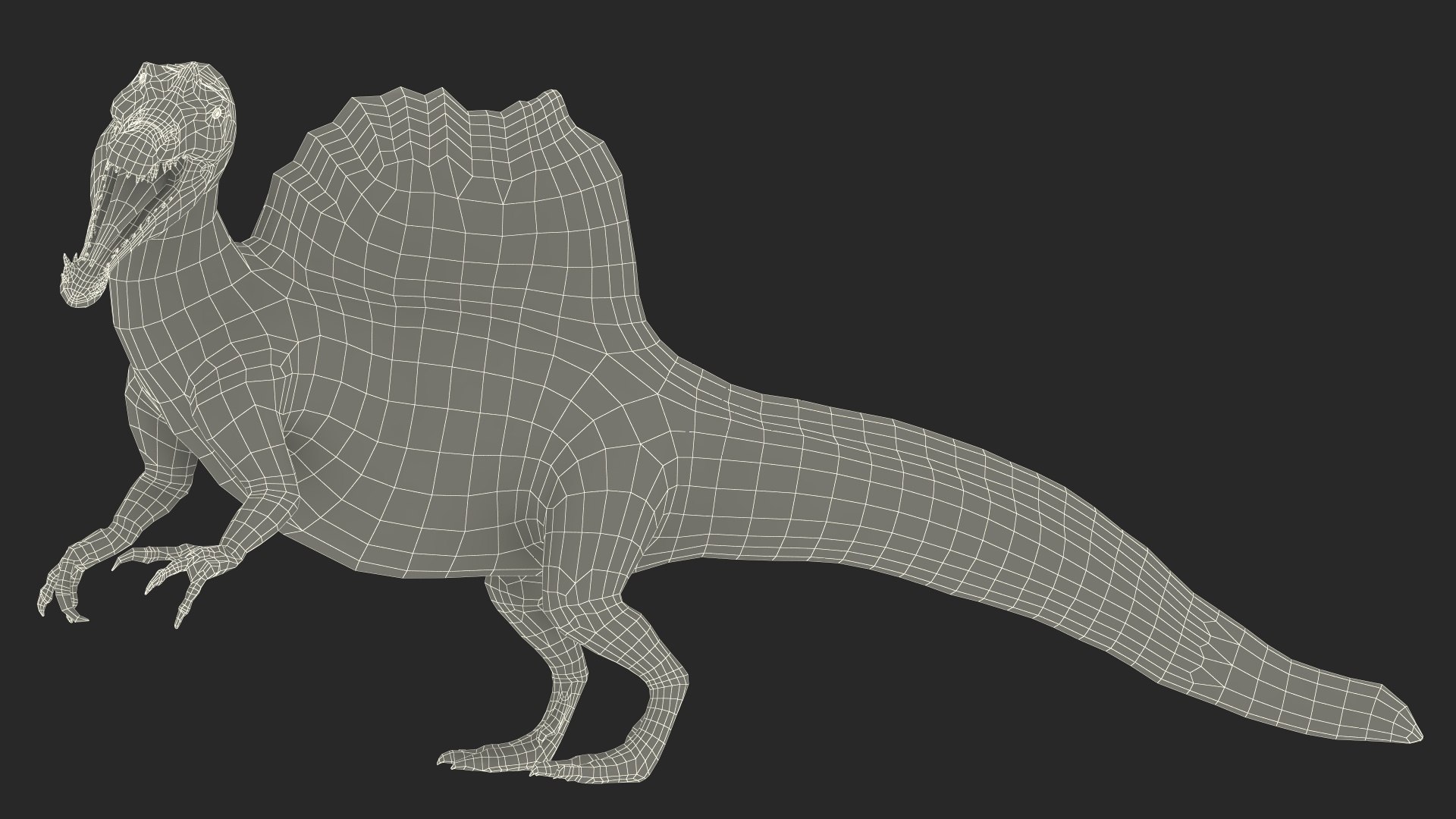 3D Spinosaurus Dinosaur Yellow Roaring Pose Model - TurboSquid 2267073