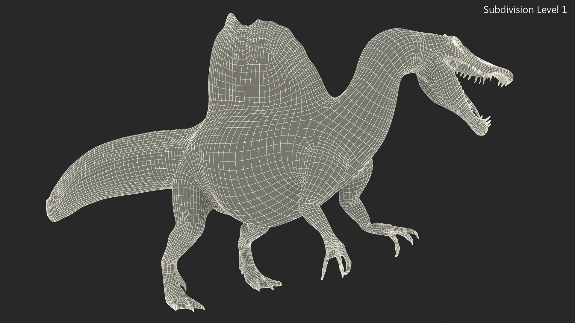 3D Spinosaurus Dinosaur Yellow Roaring Pose Model - TurboSquid 2267073