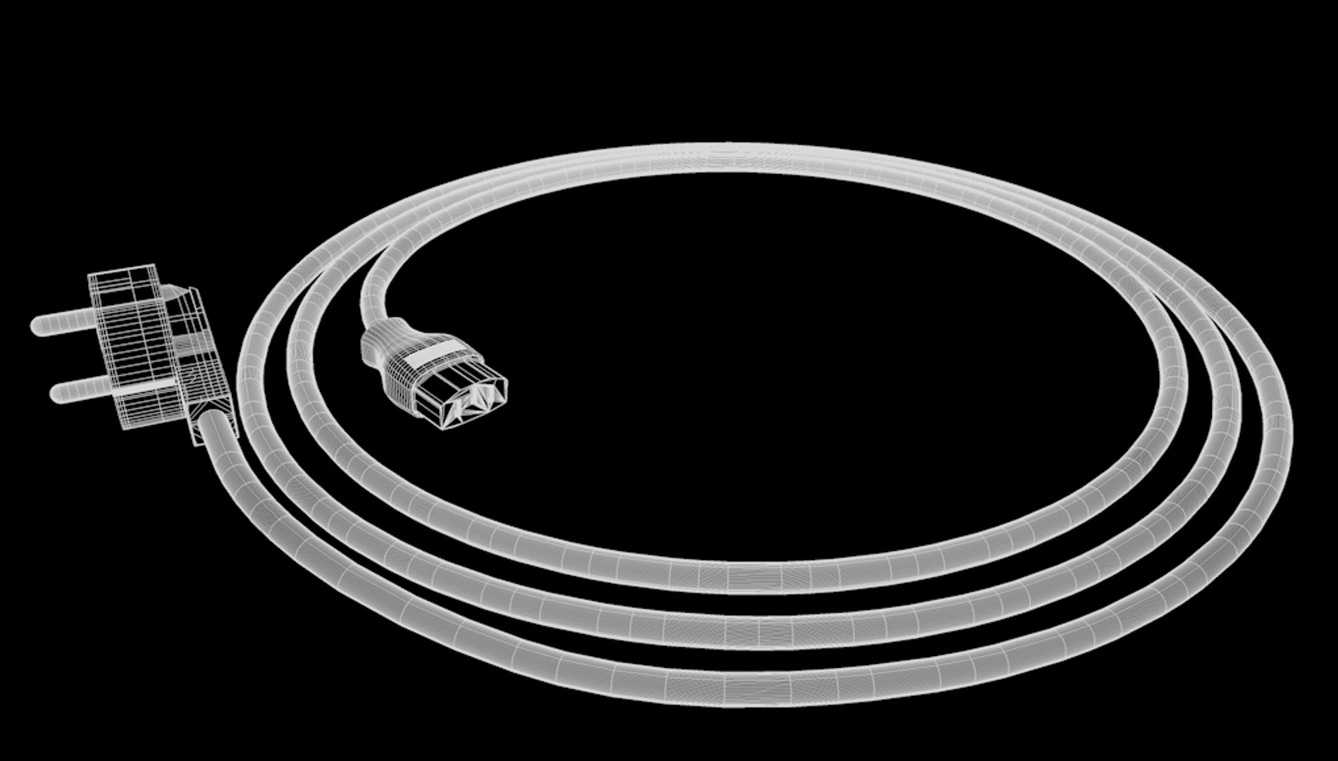 Power Cord Cable Plug 3d Model