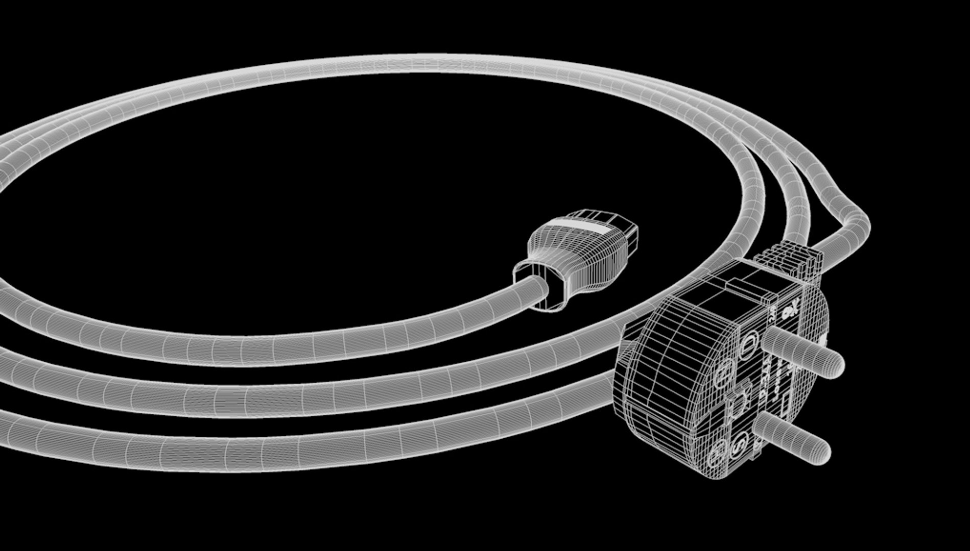 Power Cord Cable Plug 3d Model