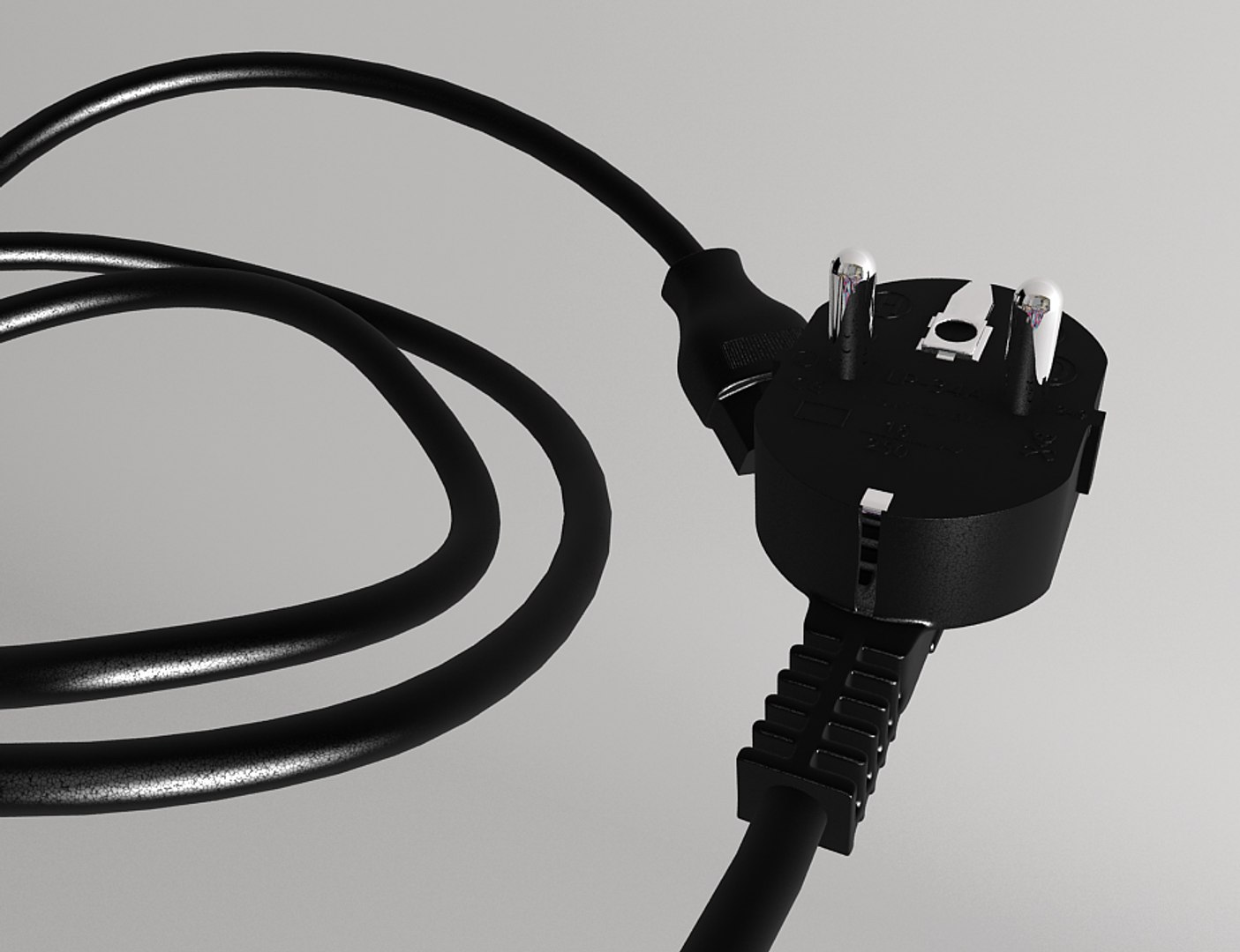 Power Cord Cable Plug 3d Model