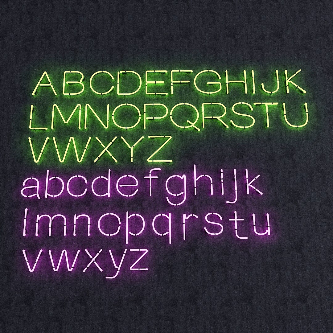 Neon Alphabet 3D - TurboSquid 1437929