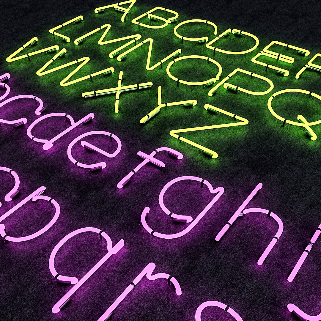Neon Alphabet 3D - TurboSquid 1437929
