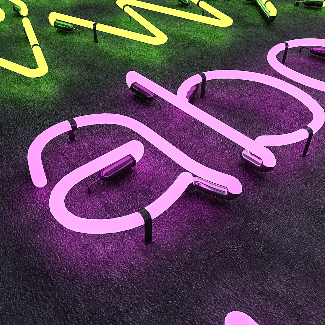 Neon Alphabet 3D - TurboSquid 1437929