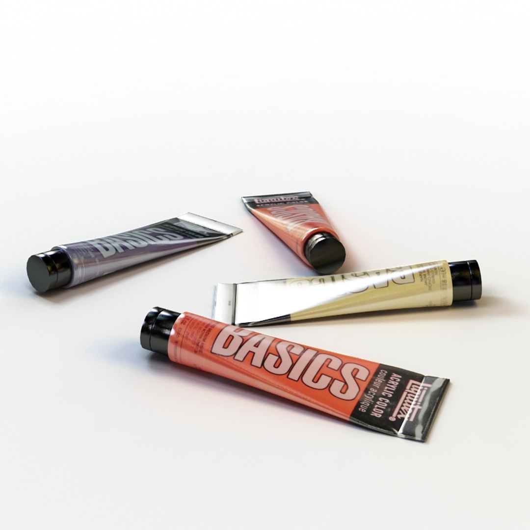 3d Acrylic Colors Model