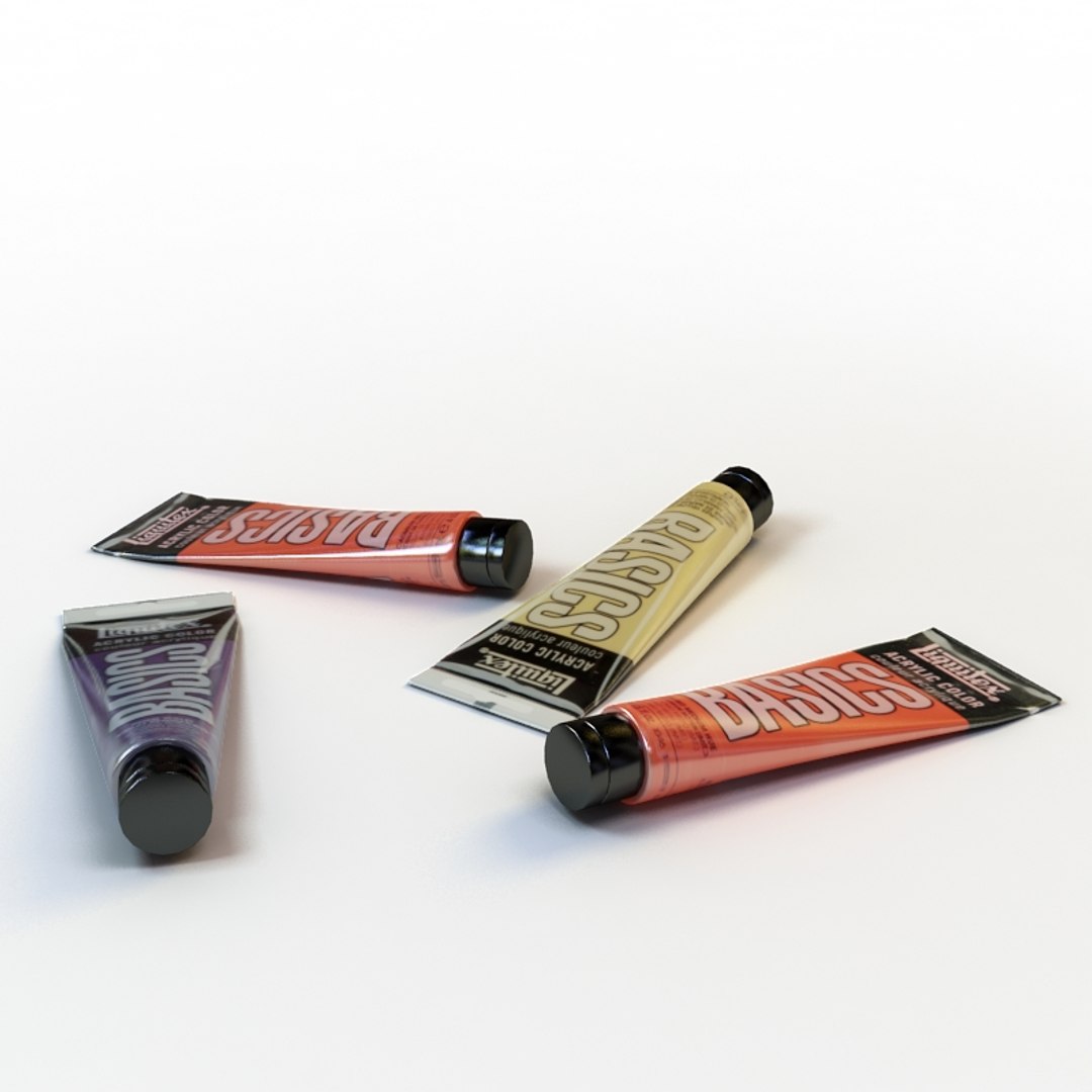 3d Acrylic Colors Model