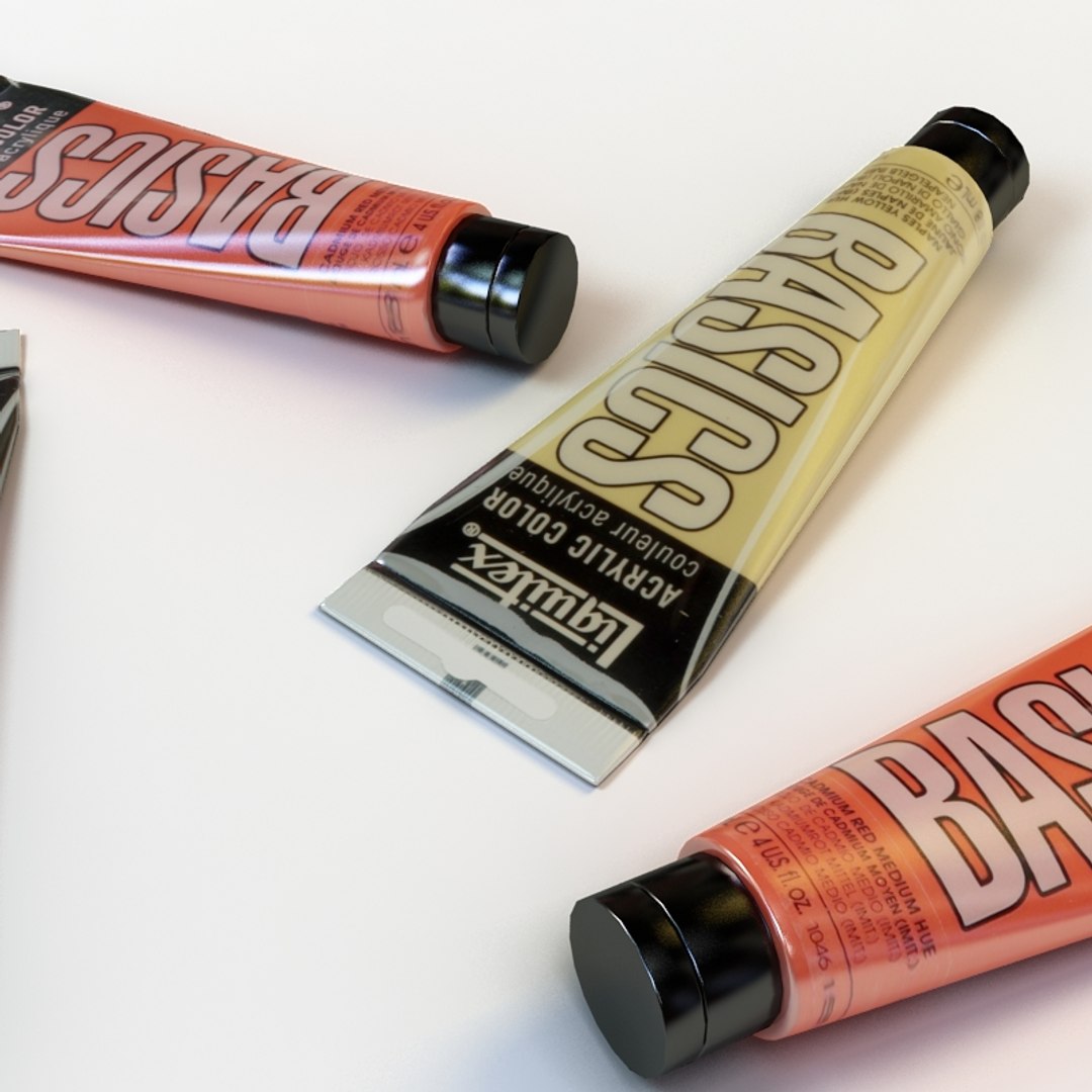 3d Acrylic Colors Model