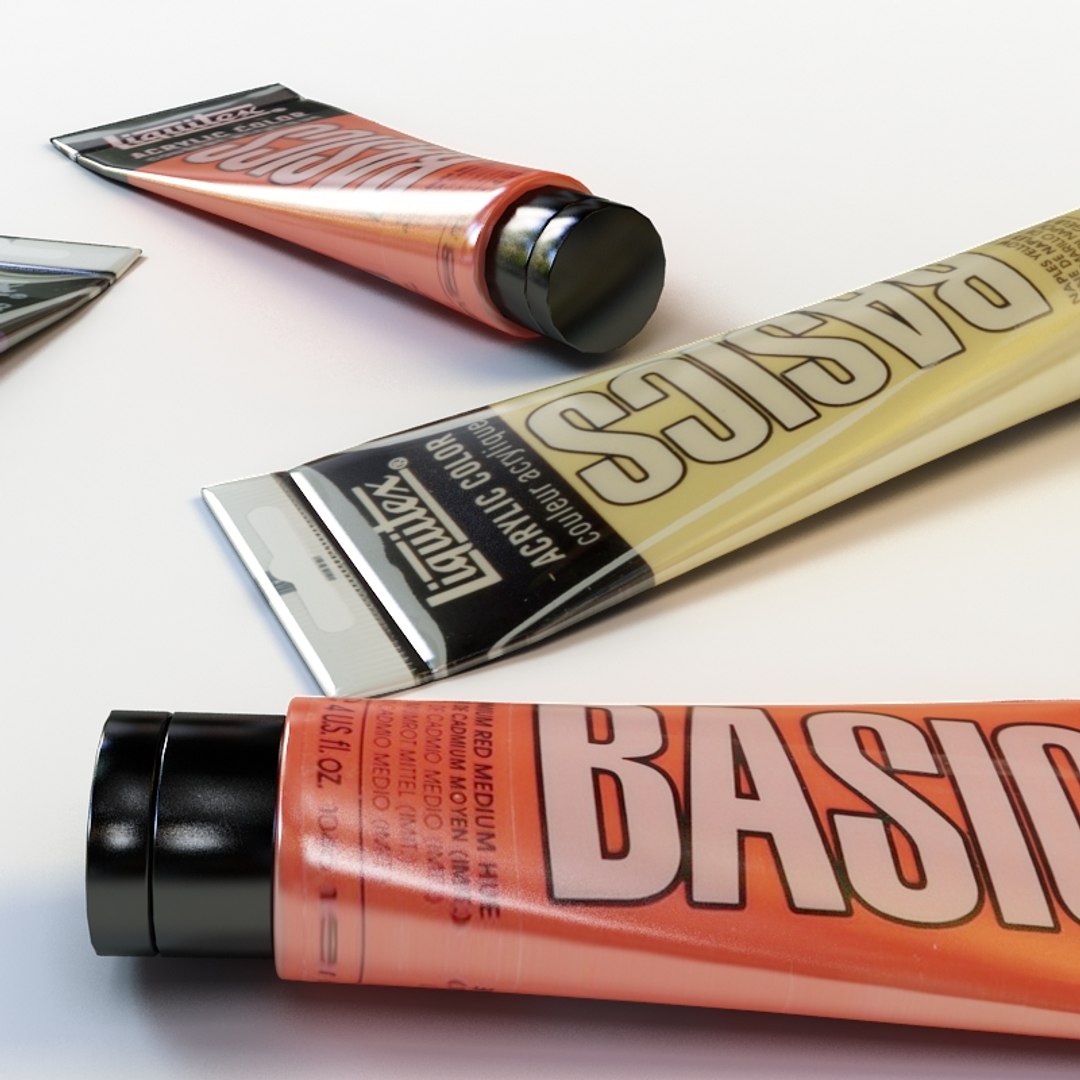 3d Acrylic Colors Model