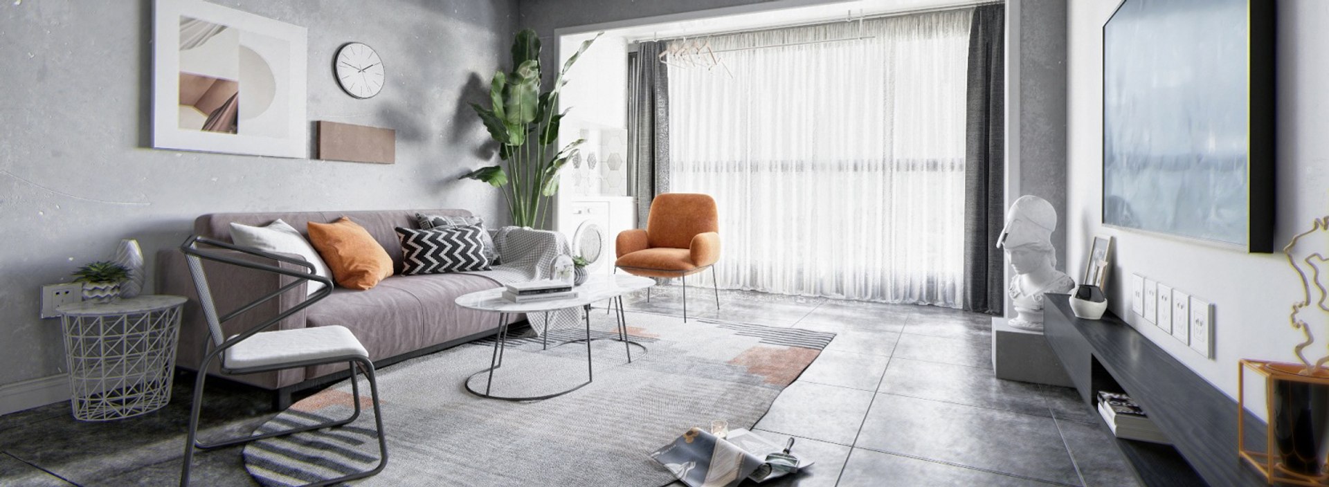 3D Living Room Simple - TurboSquid 1624574