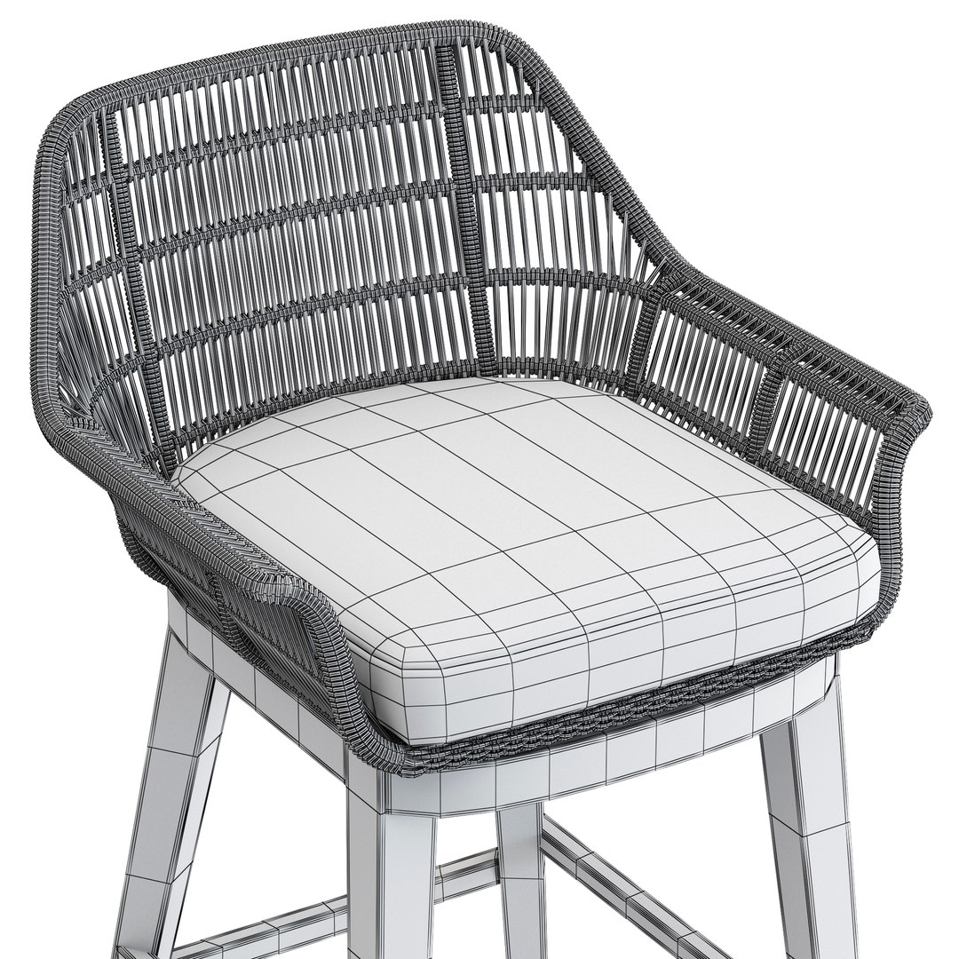 3D Palecek Loretta Outdoor Barstool - TurboSquid 2452536