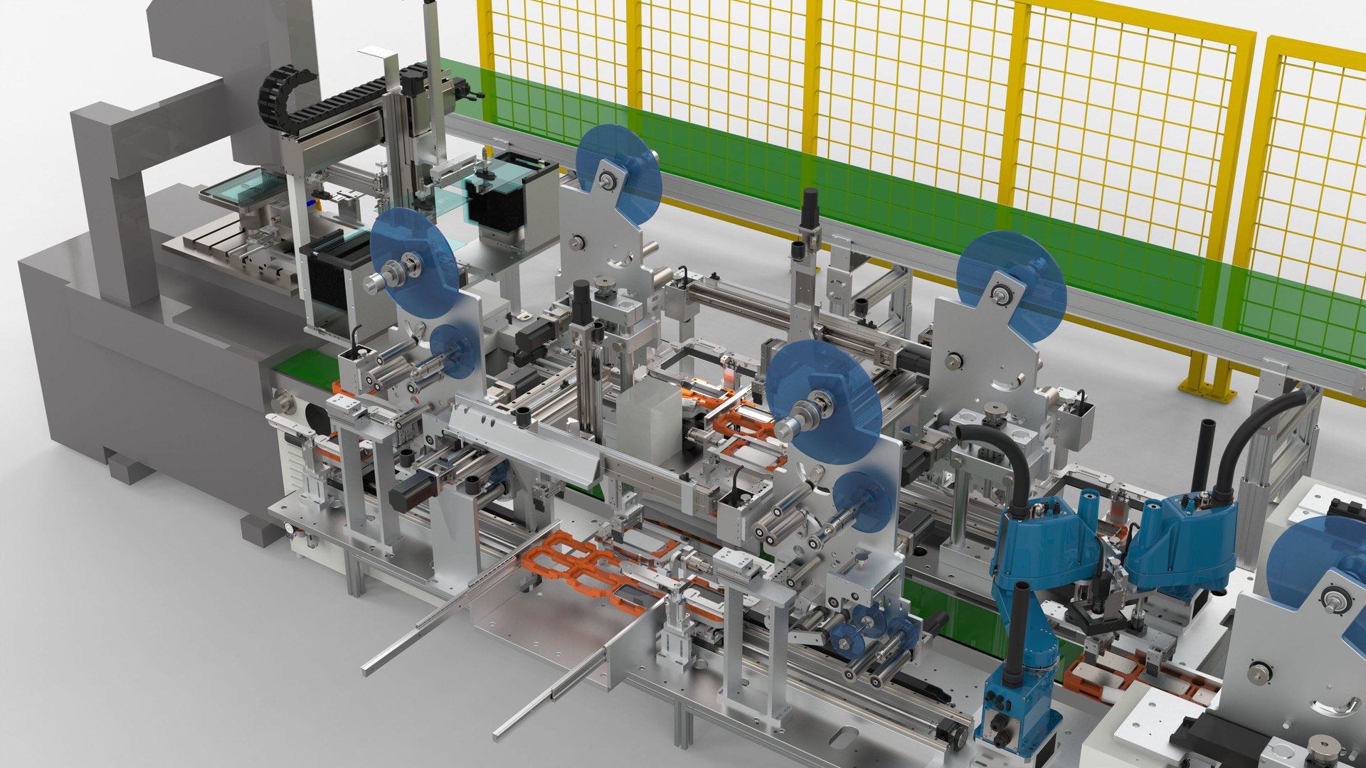 3D Automatic Mobile Phone Film Production Line - TurboSquid 1966906