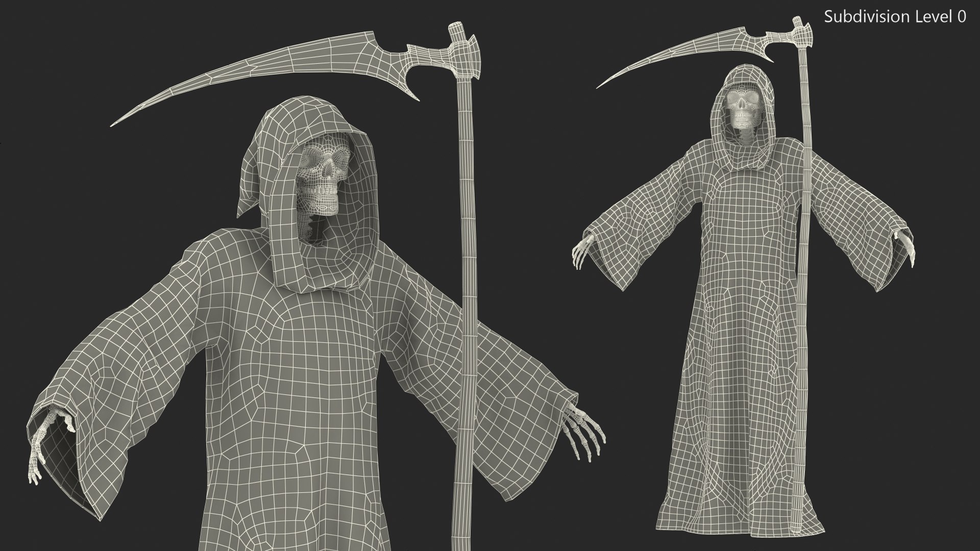 3D Death Character With Scythe Rigged For Modo Model - TurboSquid 1859737