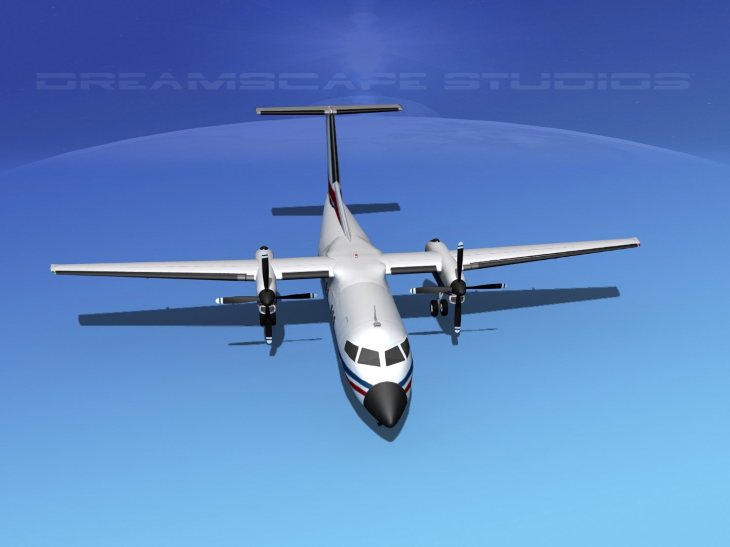 Dhc-8-100 Dash 8 3d Model