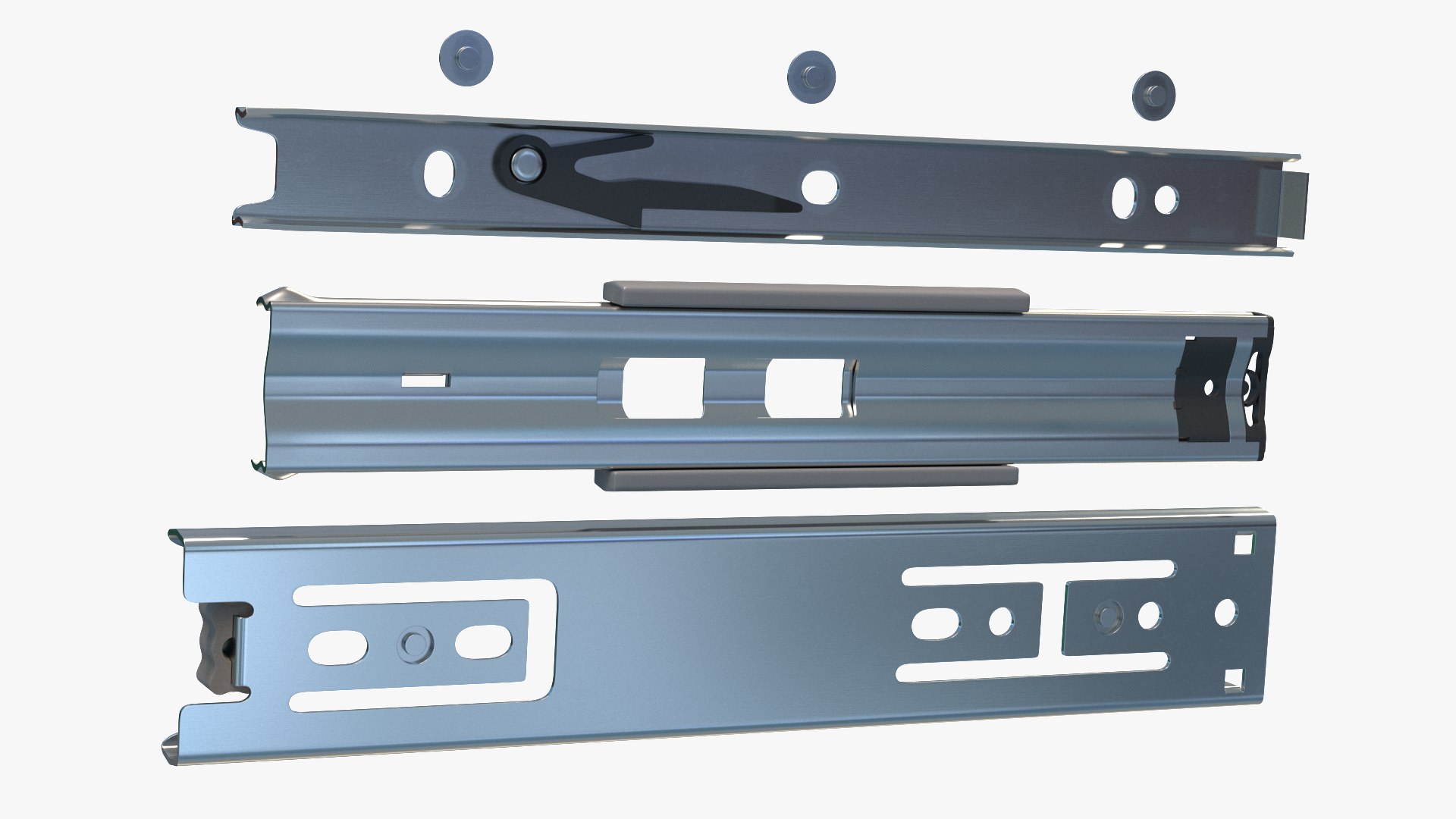 Drawer Slide - 8-Inch Full-Extension 3D Model - TurboSquid 1869775